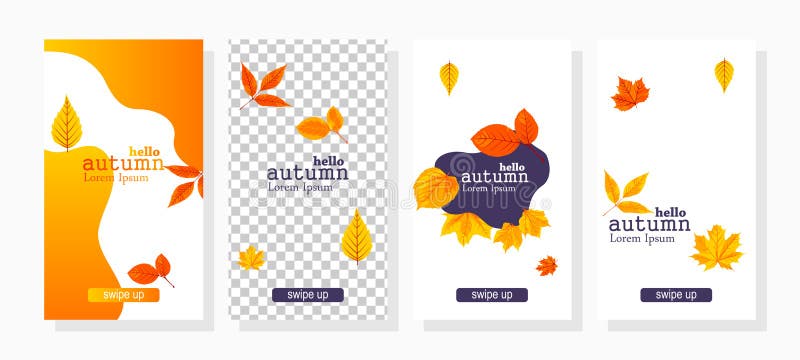 Illustration of a Set of Leave Banners with Abstract Shape Stock Vector ...