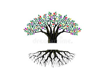 Rainbow Tree Logo Template Vector Stock Vector - Illustration of floral ...