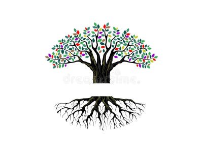 Rainbow Tree Logo Template Vector Stock Vector - Illustration of floral ...