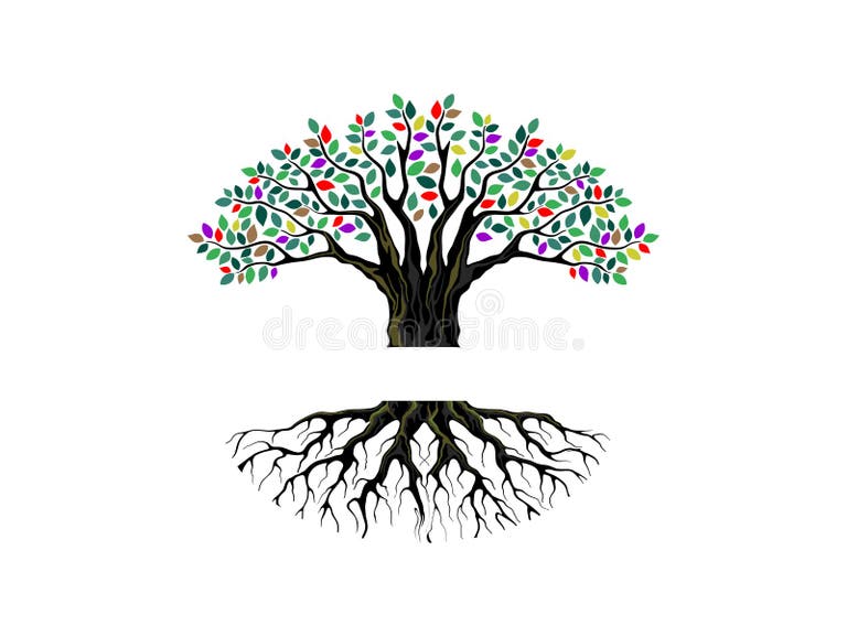 Rainbow Tree Logo Template Vector Stock Vector - Illustration of floral ...