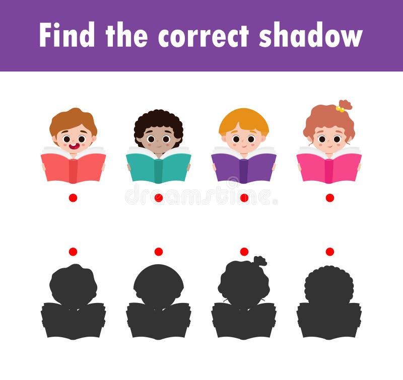 Find the Correct Shadow. Educational Game for Children, Shadow Matching ...