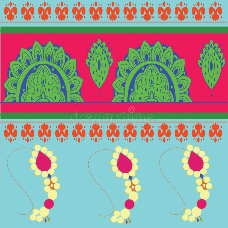 Maharashtrian Nath Border Design Stock Illustration - Illustration of ...