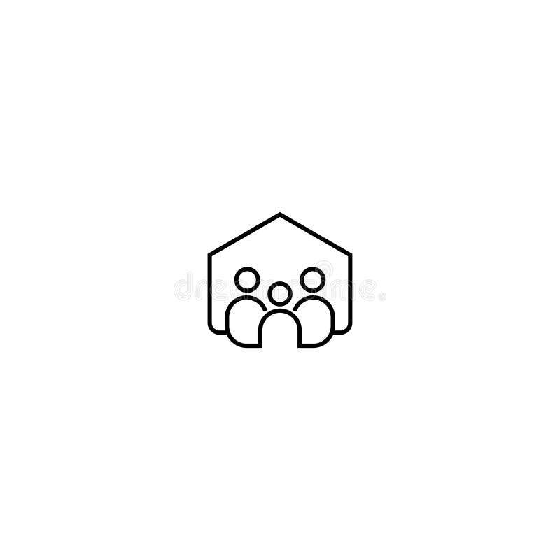 Group of People Gathering Logo Icon, Team in the House Logo Template ...