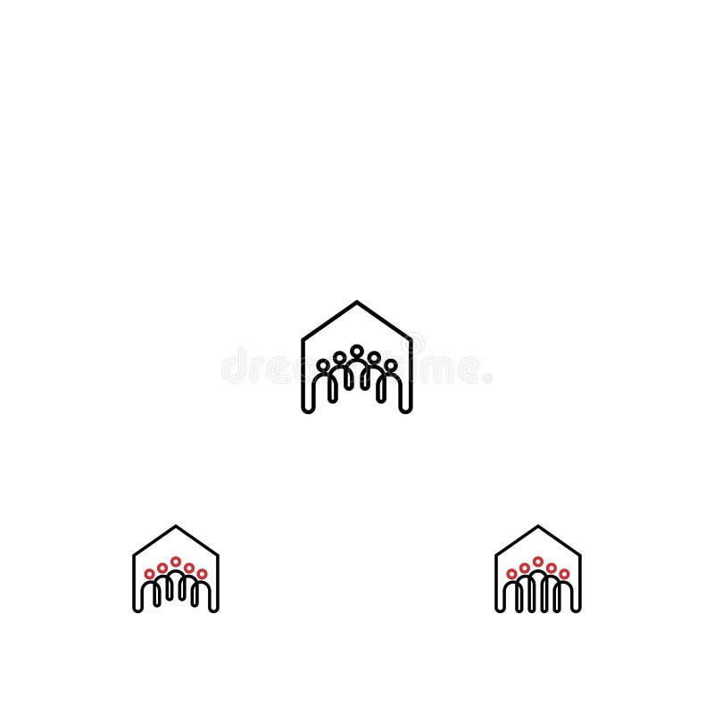 Group of People Gathering Logo Icon, Team in the House Logo Template ...