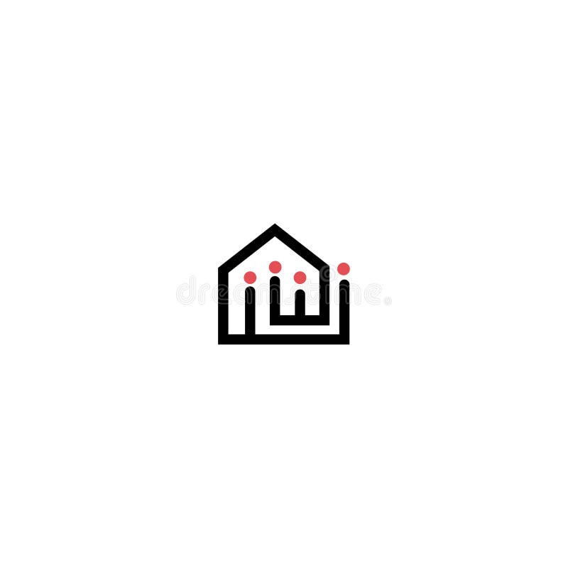 Group of People Gathering Logo Icon, Team in the House Logo Template ...