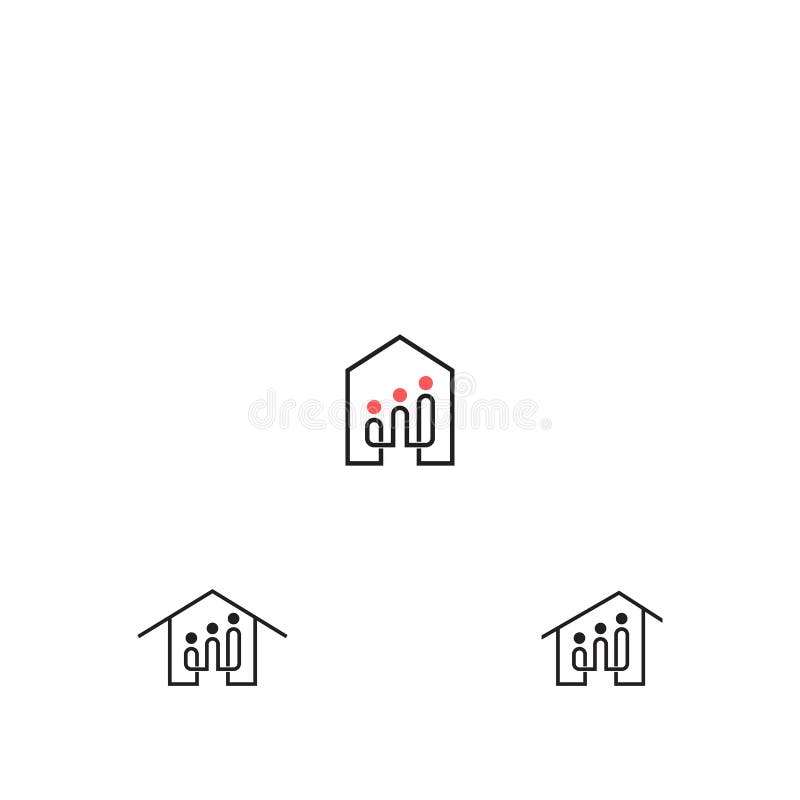 Group of People Gathering Logo Icon, Team in the House Logo Template ...