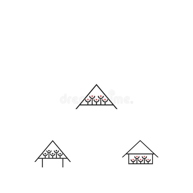 Group of People Gathering Logo Icon, Team in the House Logo Template ...