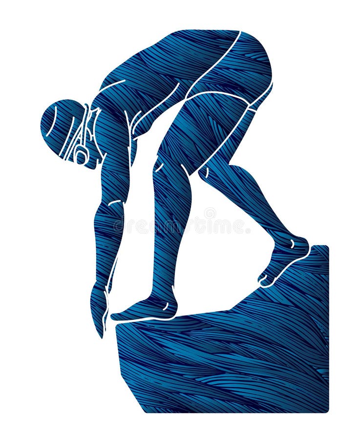 Male Swimming Sport Swimmer Action Cartoon Graphic Vector Stock Vector ...
