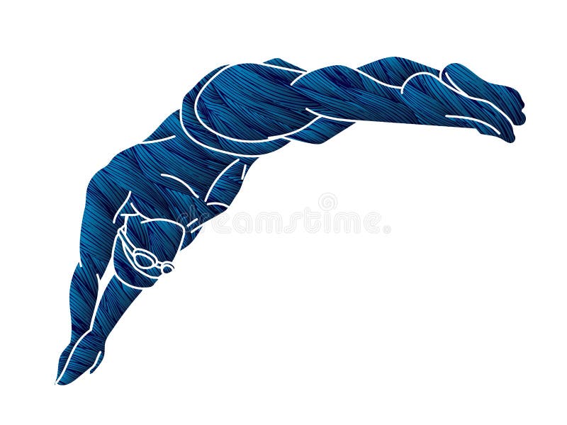 Male Swimming Sport Swimmer Action Cartoon Graphic Vector Stock Vector ...