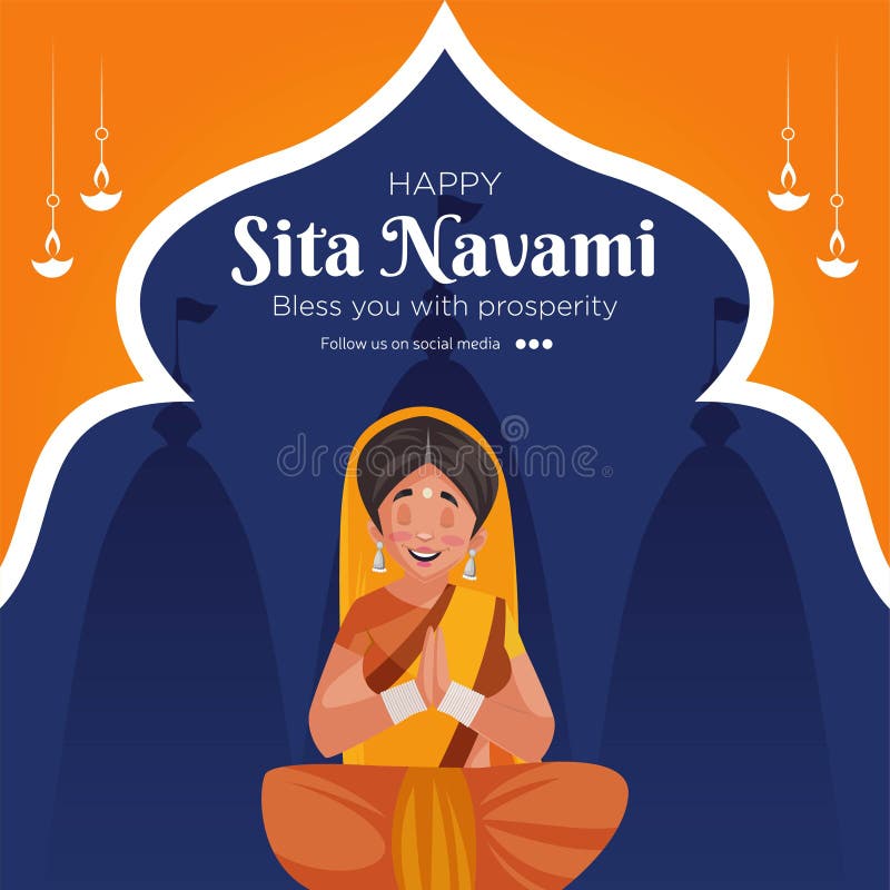 Banner Design of Happy Sita Navami Stock Vector - Illustration of ...