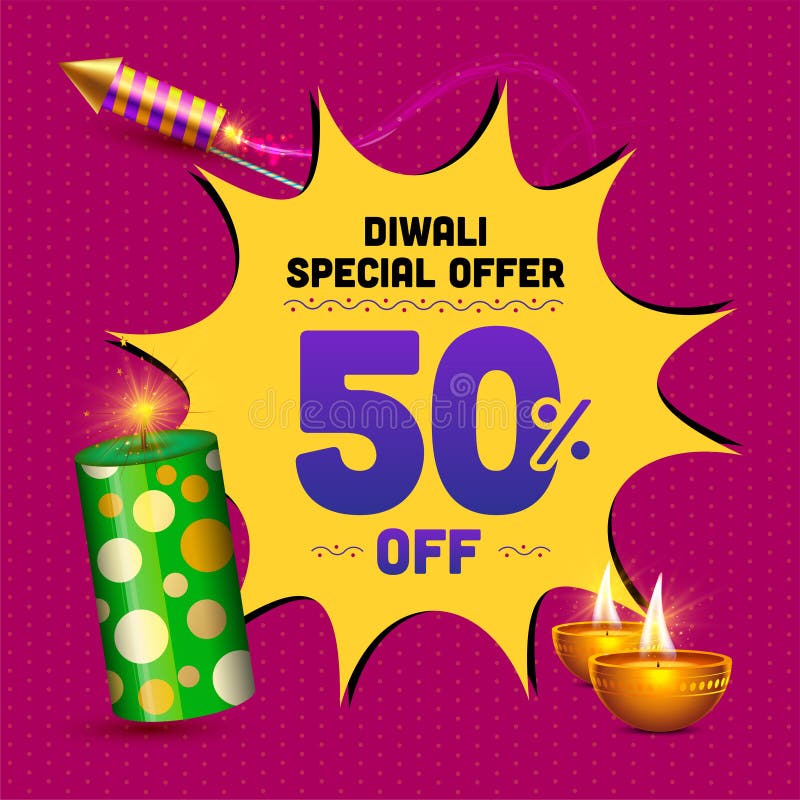 Diwali Special Offer Surrounded with Diwali Elements Stock Vector ...