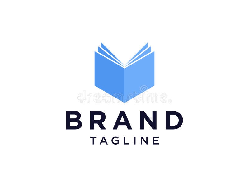 Modern Open Book Logo. Blue Geometric Shape Overlay Style Book Icon ...