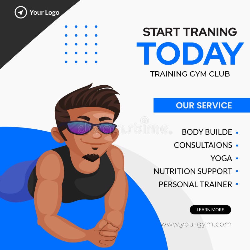 Banner Design of Start Training Today Gym Club Stock Vector ...