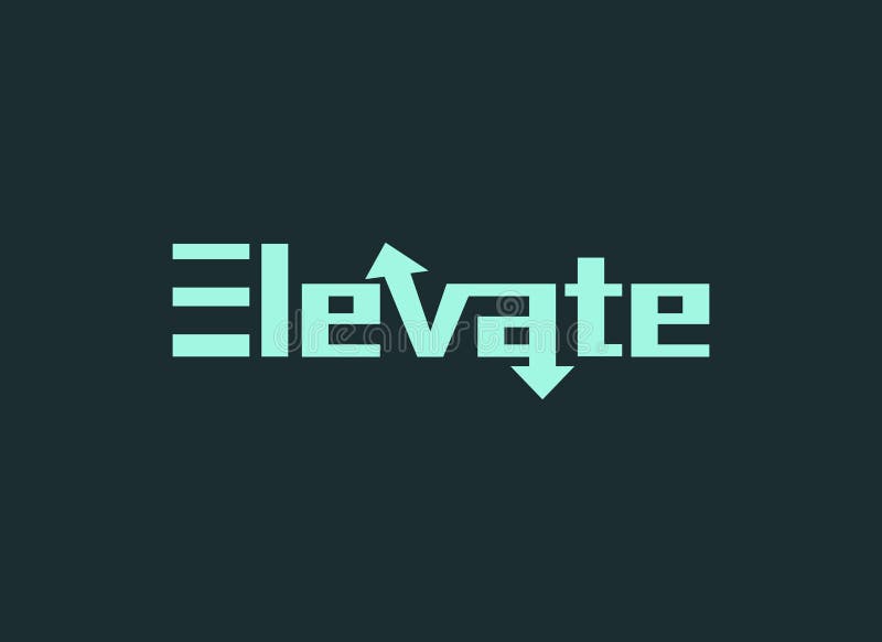 Typography Elevate Text Logo with Arrow Up and Arrow Down Stock Vector ...