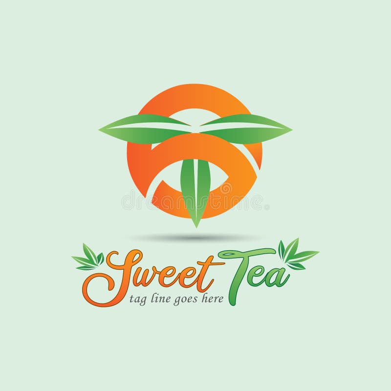 Sweet Tea Logo, Letter S Circle Design and Letter T Leaf, Stock Vector ...