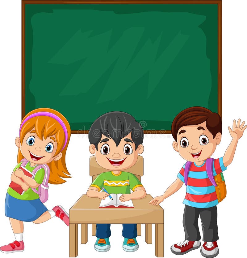 Cartoon School Children in the Classroom Stock Vector - Illustration of ...
