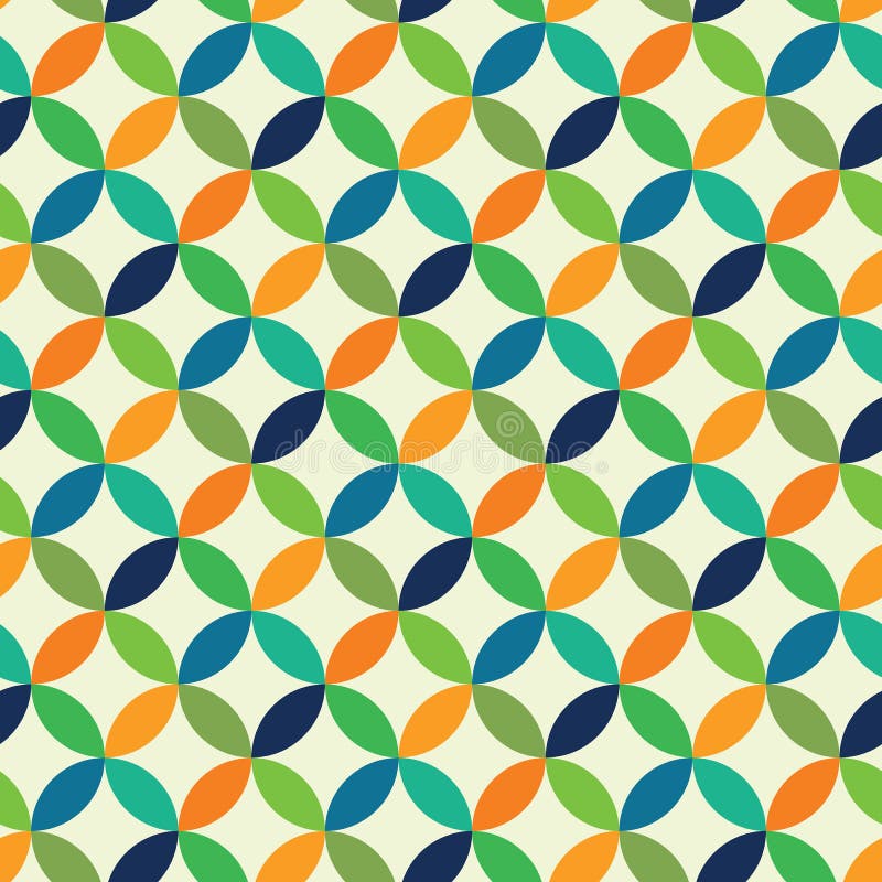Colorful Mid Century Modern Atomic Starburst On Geometric Orange