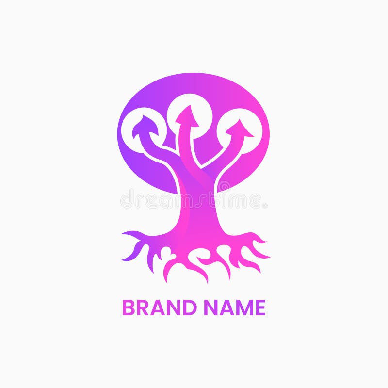 Tree and Arrow Logo Concept. Modern, Gradient, Combination, Simple and ...