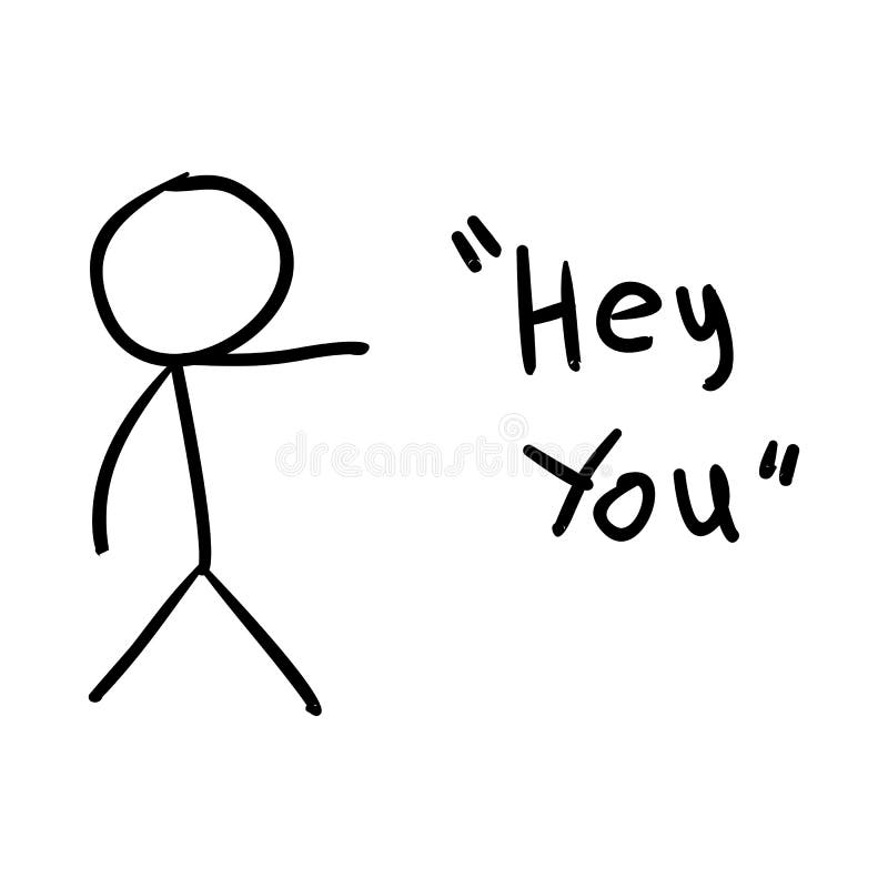 Hey You Stickman Design. Good for Sticker, Comic and the Other Stock ...