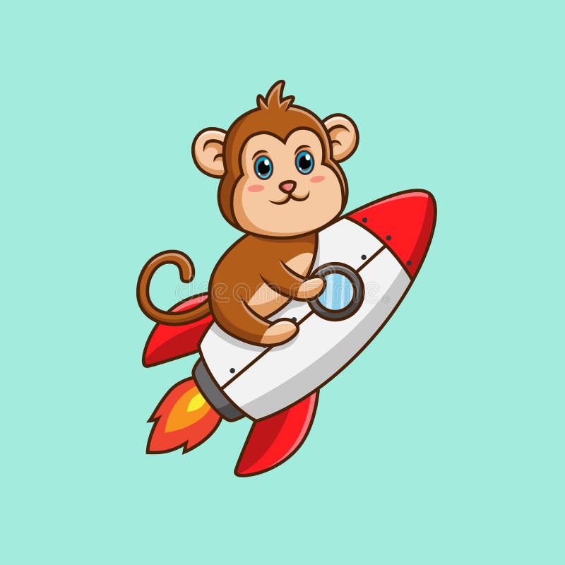 Cartoon Monkey Rocket Stock Illustrations – 234 Cartoon Monkey Rocket ...