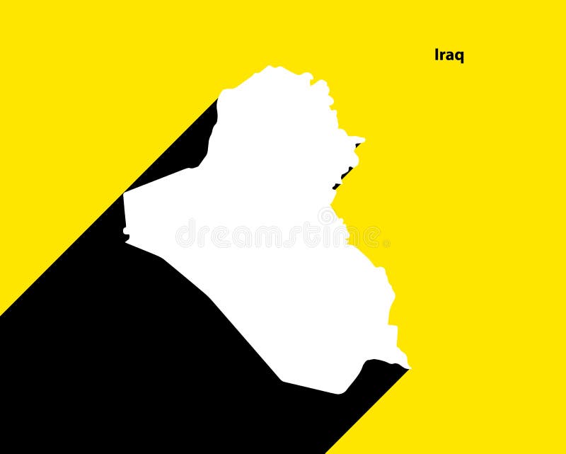 Iraq Map on Retro Poster with Long Shadow. Vintage Sign Easy To Edit ...