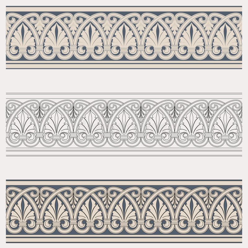 Horizontal Vintage Floral Ornament Stock Vector - Illustration of ...