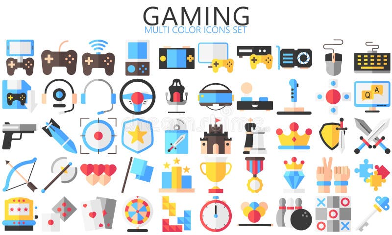 Simple Set of Games Black Filled Icons Stock Vector - Illustration of ...