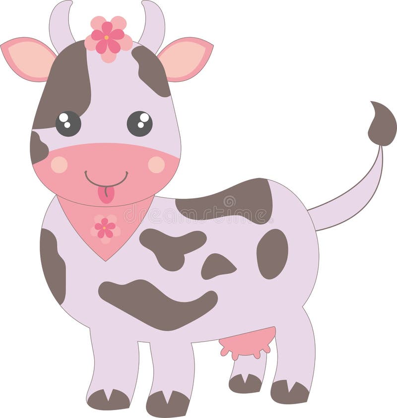 Cute Brown Spotted Cheeky Cow Vector Stock Vector - Illustration of ...