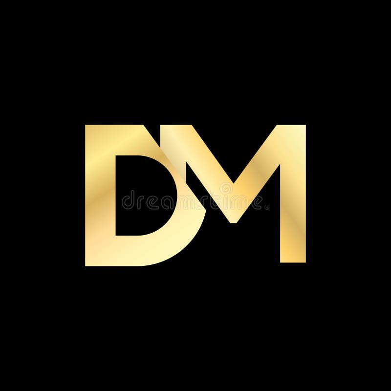 Print Vector Logo Design Latter Icon DM Stock Illustration ...