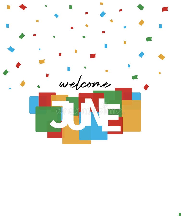 Illustration Month June. Welcome June. Happy June Stock Vector ...