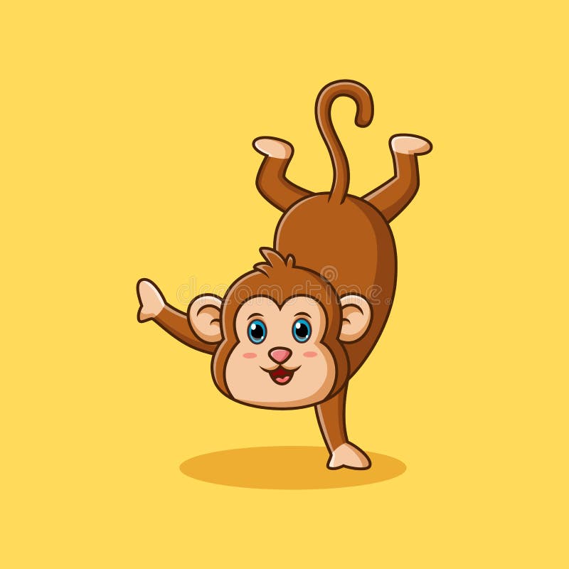 Cute chimpanzee cartoon stock illustration. Illustration of primacy ...