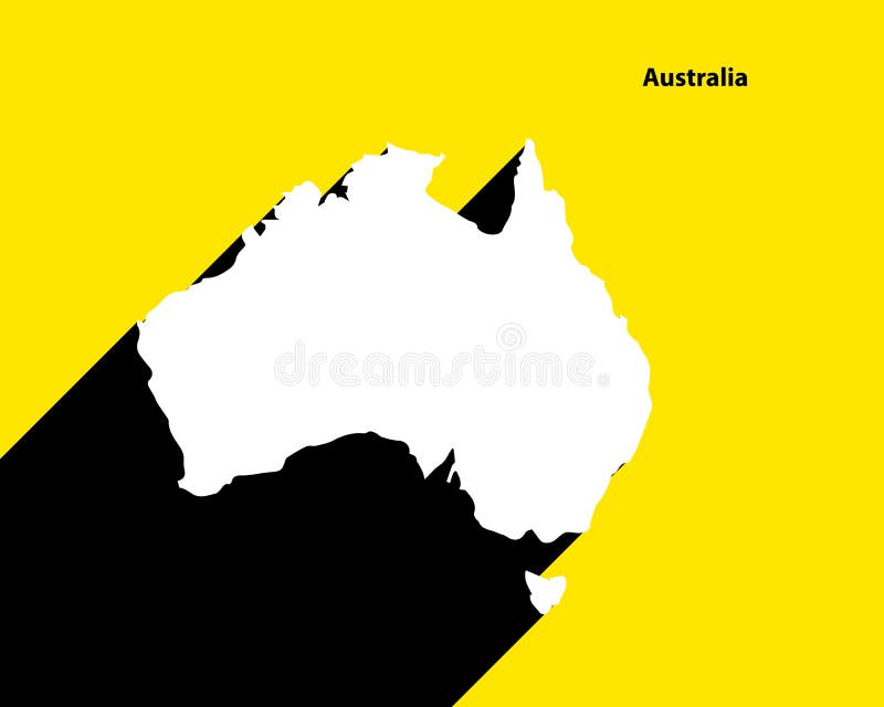 Australia Map on Retro Poster with Long Shadow. Vintage Sign Easy To ...