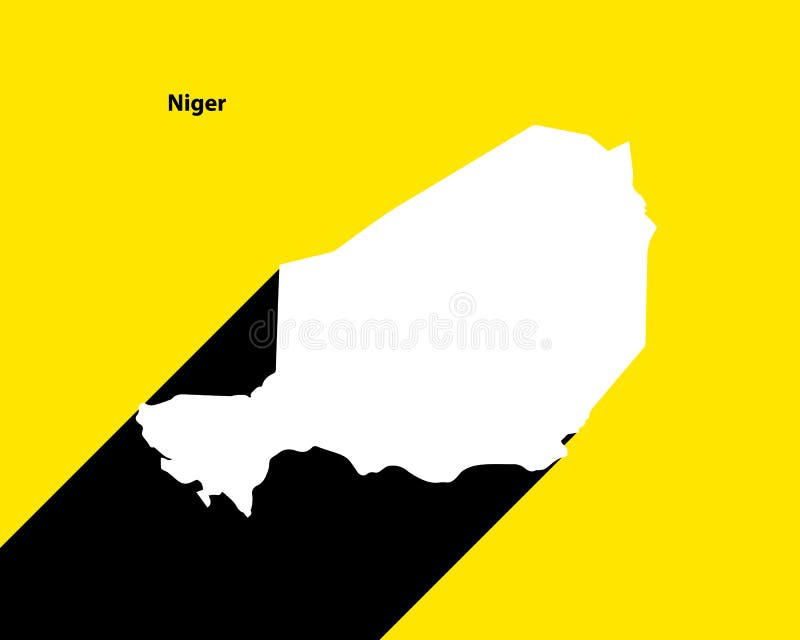Niger Map on Retro Poster with Long Shadow. Vintage Sign Easy To Edit ...