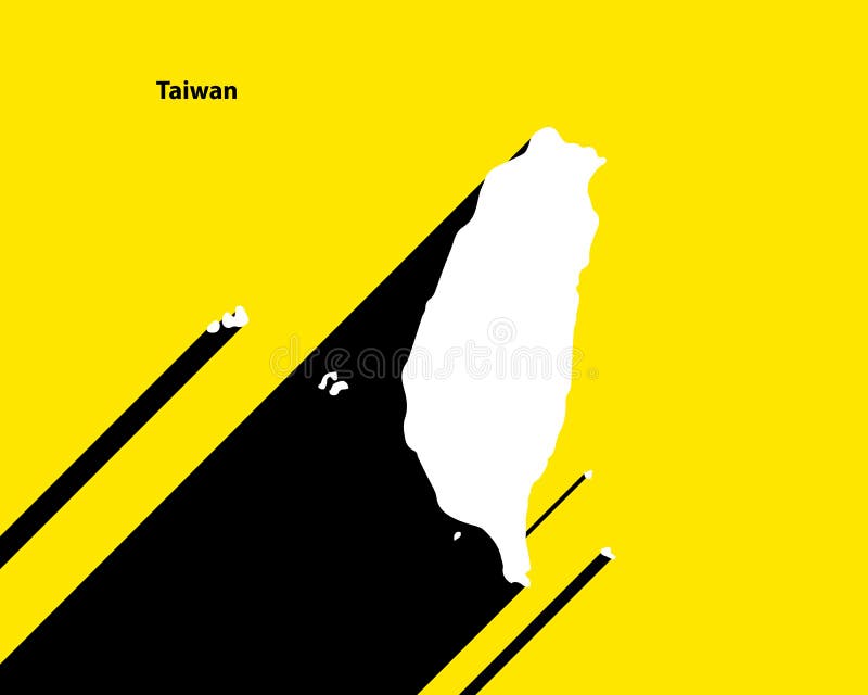 Taiwan Map on Retro Poster with Long Shadow. Vintage Sign Easy To Edit ...