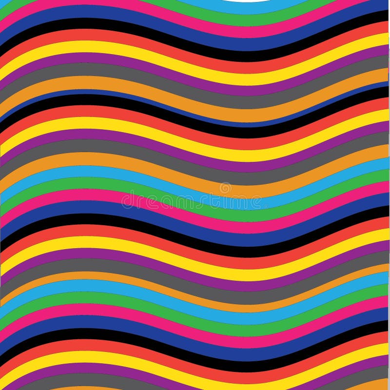 Rainbow Wavy Wallpaper Background Images Hd Print Stock Illustration ...