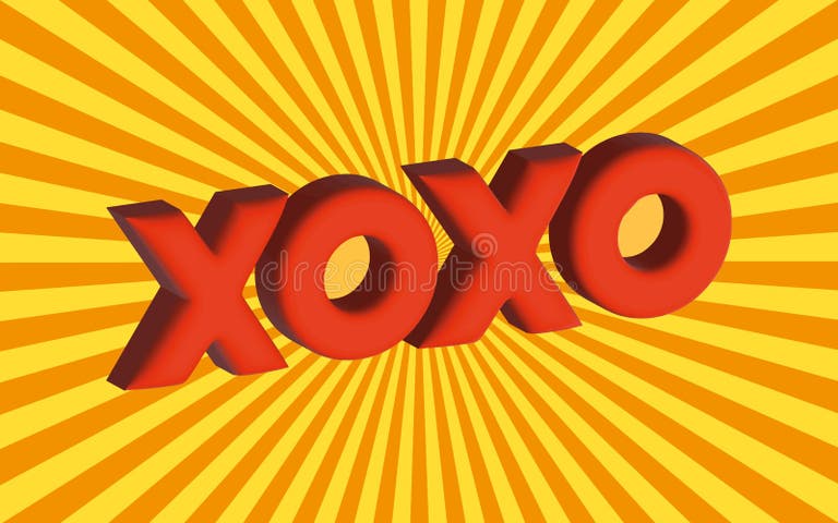 Xo Xo, Red Symbolic Notation for Hugs and Kisses. Realistic 3d Symbols ...