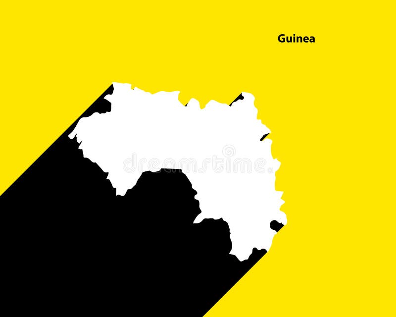 Guinea Map on Retro Poster with Long Shadow. Vintage Sign Easy To Edit ...