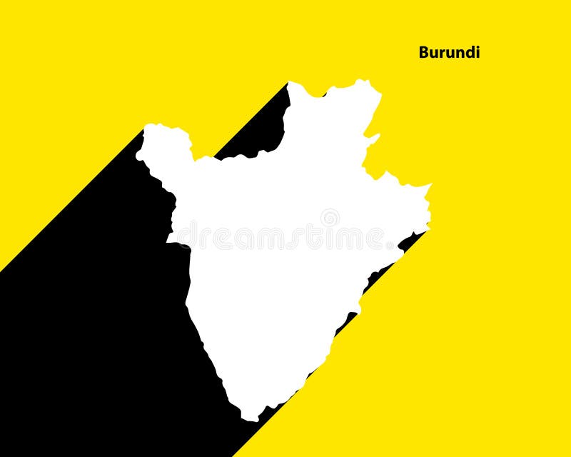 Burundi Map on Retro Poster with Long Shadow. Vintage Sign Easy To Edit ...