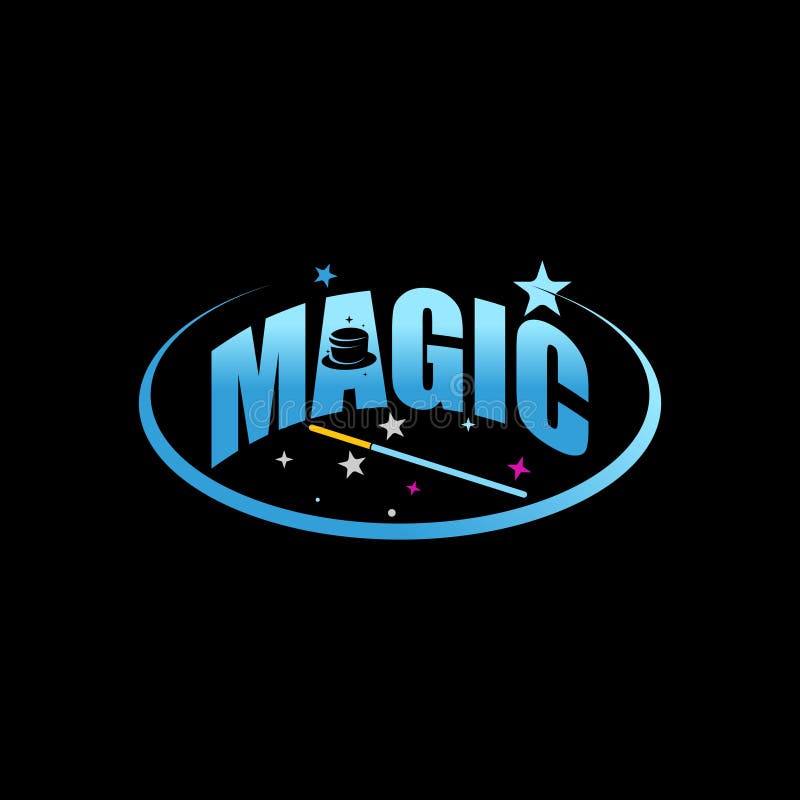 Simple and Unique Word MAGIC with Magic Wand, Hat, and Many Stars Image ...