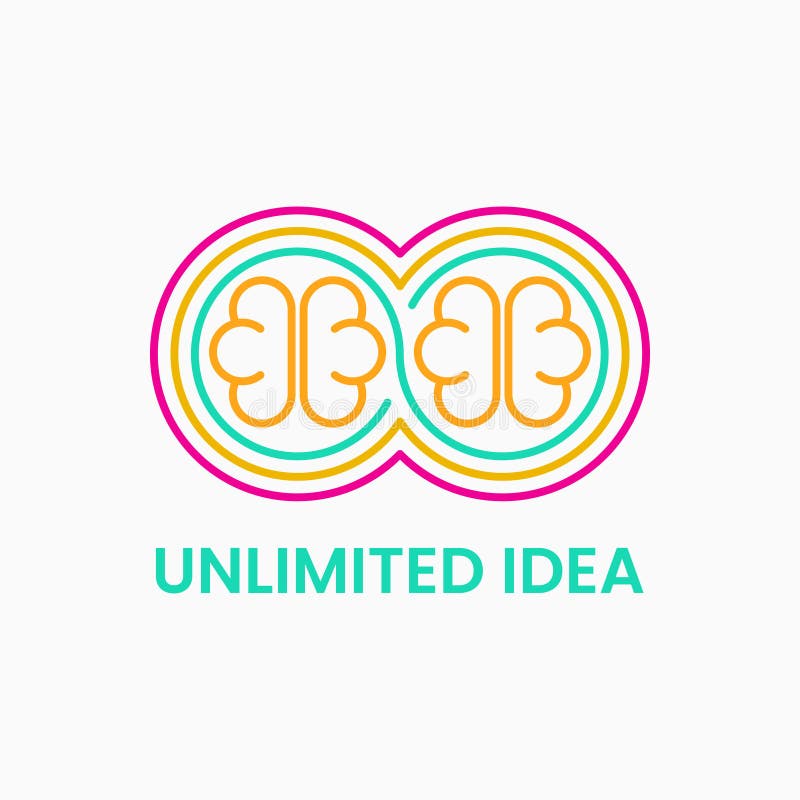 Unlimited Idea. Infinite and Brain Concept Logo Stock Vector ...
