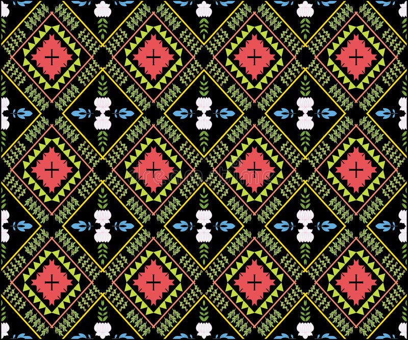 Aztec Ethnic Background Design Vector with a Seamless Pattern. Stock ...