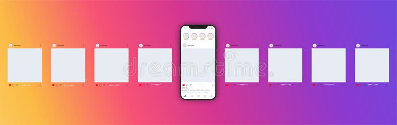 Instagram Carousel or Slide Pages Interface Stock Vector - Illustration ...