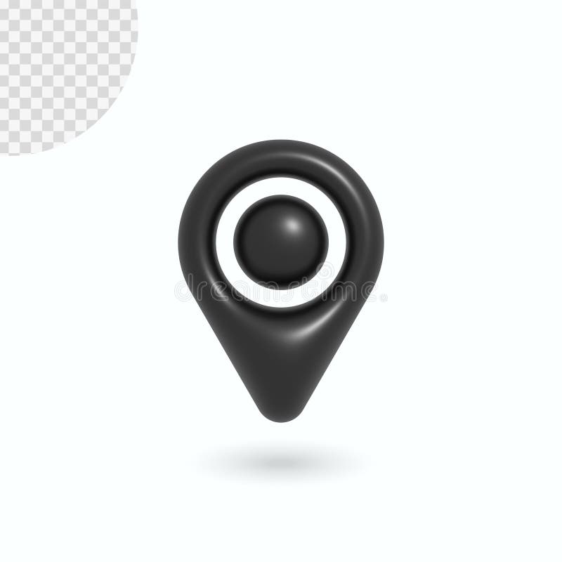 3D Rendering Location Pin Icon Stock Vector - Illustration of ...