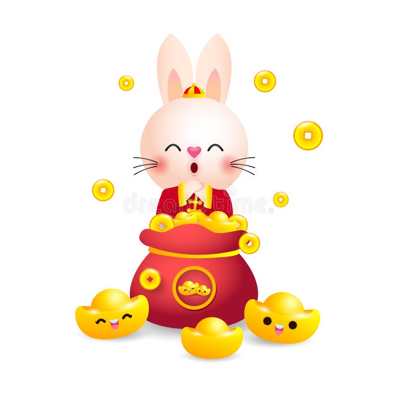 2023 Chinese New Year, Little Rabbit and Bag of Gold, Year of the ...