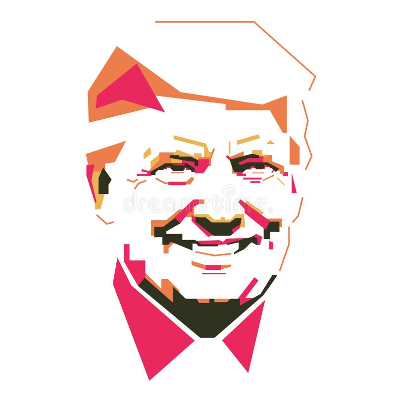 Donald Trump Vector Cartoon Portrait Editorial Stock Image ...