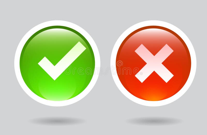 Approve or Accept and Reject Buttons. Stock Vector - Illustration of ...
