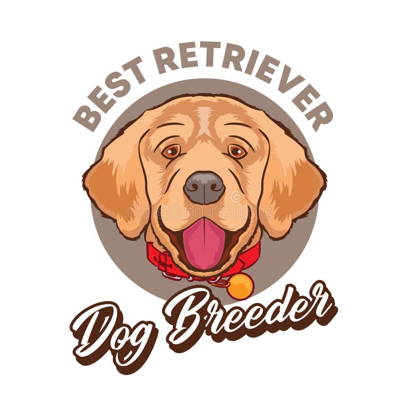 Golden Retriever Vector Illustration Logo Design Stock Vector ...