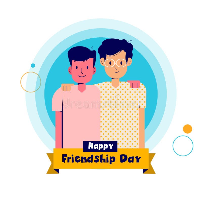 Happy Friendship Day Concept, Two Friends Standing Together Stock ...