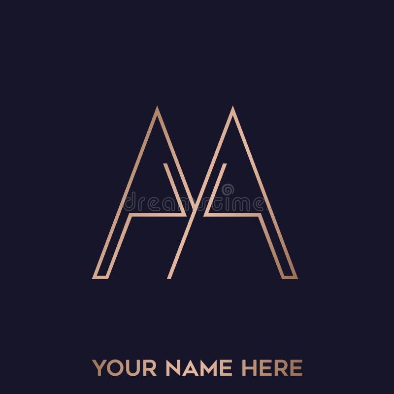 AA Monogram Logo. Alphabet Initials. Line Art Style. Stock Vector ...
