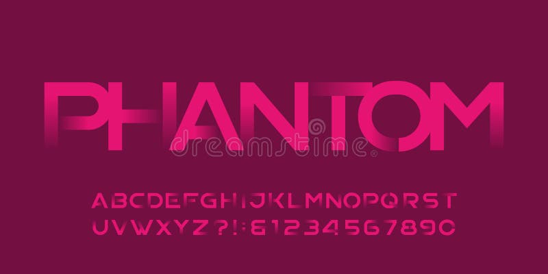 Phantom Alphabet Font. Sans Serif Letters and Numbers with Transparency ...